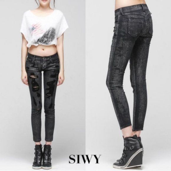 Siwy | Jeans | Siwy Anna Black Electric Love Distressed Jean 25 | Poshmark